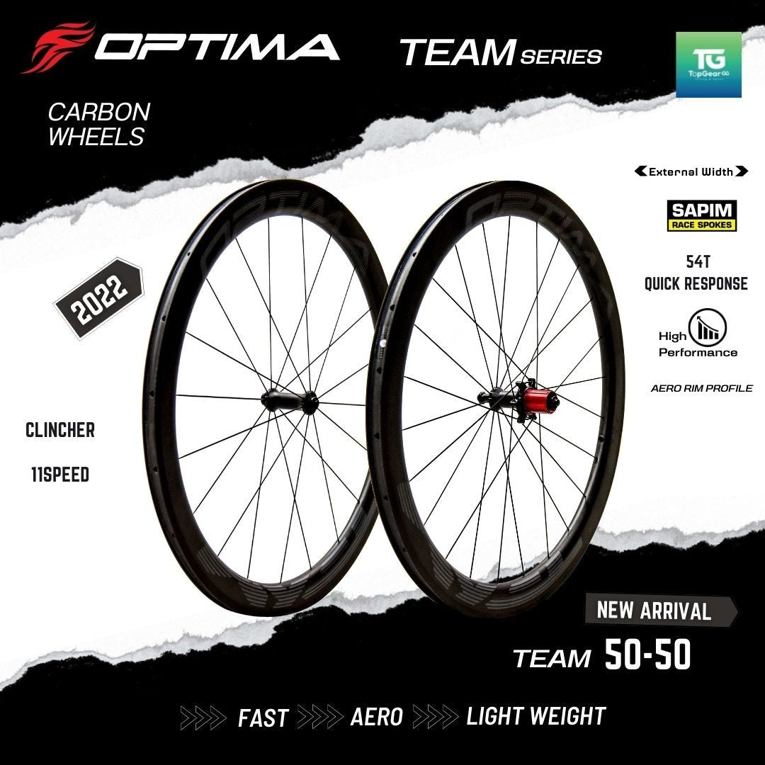 OPTIMA Wheelset ชุดล้อ 700c CARBON FIBER รุ่น TEAM – TopGearCycling